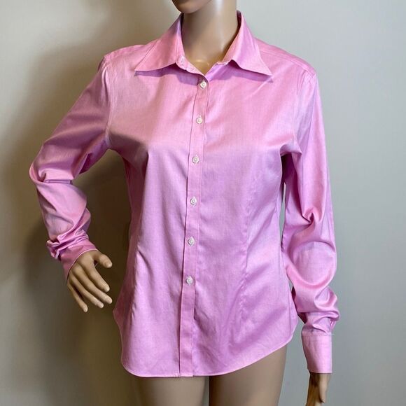 Brooks Brothers | Tops | Brooksbrotherspink Fitted Noniron Solid Casual Button Down Shirt Size6 ...